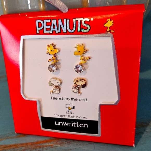 Peanuts | Jewelry | Snoopy Stud Earrings 3pairs New In Box Packaging ...